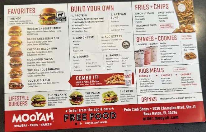 MOOYAH Burgers, Fries & Shakes Restaurant Menu | Custom Burgers, Fries ...