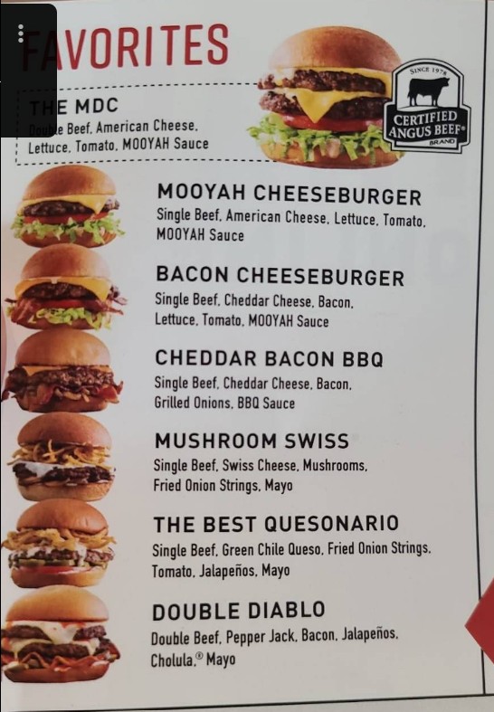 MOOYAH Burgers, Fries & Shakes Restaurant Menu | Custom Burgers, Fries ...